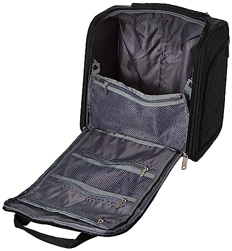 Amazon Basics Underseat Carry-On Rolling Travel Luggage Bag, 14 Inches, Black Quilted