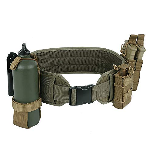 EXCELLENT ELITE SPANKER Military Waist Belt Multi-Purpose Molle Padded Patrol Belt Outdoor Sports Equipment (Ranger Green, M)