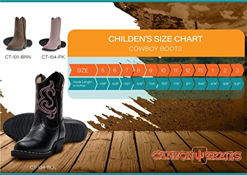 Canyon Trails Kids' Lil Cowboy Pointed Toe Classic Western Boots (Toddler/Little Kid (6 US Toddler, Brown)