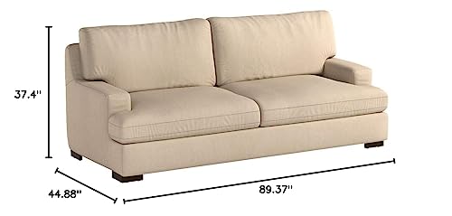 Amazon Brand – Stone & Beam Lauren Down-Filled Oversized Sofa Couch, 89"W, Fawn