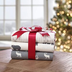 Eddie Bauer - Queen Sheets, Cotton Flannel Bedding Set, Brushed For Extra Softness, Cozy Home Decor (Deer Lodge, Queen)