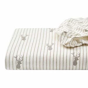 Eddie Bauer - Queen Sheets, Cotton Flannel Bedding Set, Brushed For Extra Softness, Cozy Home Decor (Deer Lodge, Queen)