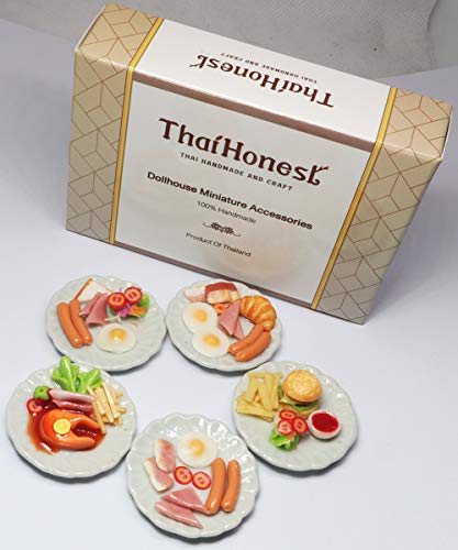 ThaiHonest Mixed 5 Assorted Breakfast Sausage Dollhouse Miniature Food,Collectibles