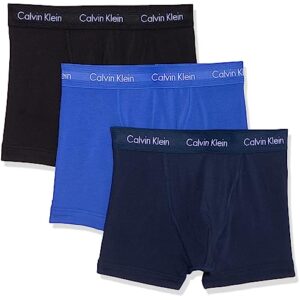 Calvin Klein Men's Cotton Stretch Multipack Boxer Briefs, Cobalt Water/Black/Navy, Large