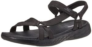 skechers womens on-the-go 600 - brilliancy sport sandal, black, 10 us