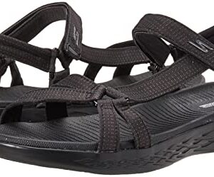 Skechers womens On-the-go 600 - Brilliancy Sport Sandal, Black, 10 US