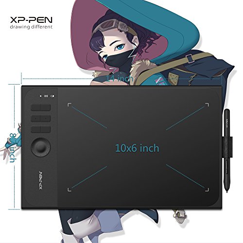 XP-Pen Star06 Wireless 2.4G Graphics Drawing Tablet Digital Tablet Painting Board with 6 Hot Keys-10x6 Inch