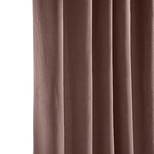 HPD Half Price Drapes Heritage Plush Velvet Curtains 96 Inches Long Room Darkening Curtains for Bedroom & Living Room 50W x 96L, (1 Panel), Wild Rose