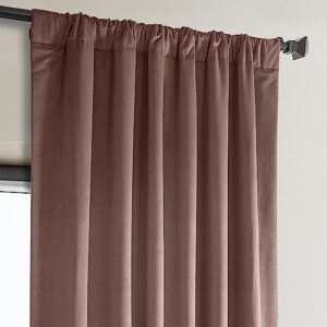 HPD Half Price Drapes Heritage Plush Velvet Curtains 96 Inches Long Room Darkening Curtains for Bedroom & Living Room 50W x 96L, (1 Panel), Wild Rose