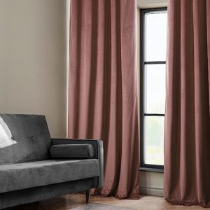 HPD Half Price Drapes Heritage Plush Velvet Curtains 96 Inches Long Room Darkening Curtains for Bedroom & Living Room 50W x 96L, (1 Panel), Wild Rose