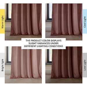 HPD Half Price Drapes Heritage Plush Velvet Curtains 96 Inches Long Room Darkening Curtains for Bedroom & Living Room 50W x 96L, (1 Panel), Wild Rose