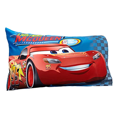 Disney Cars Rusteze Racing Team 4 Piece Toddler Bedding Set, Blue/Red/Yellow/White