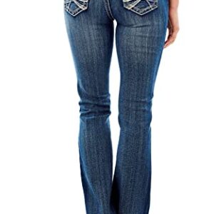 WallFlower Women's Luscious Curvy Bootcut Mid-Rise Insta Stretch Juniors Jeans (Standard and Plus), Jenna, 9