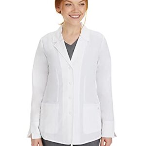 Healing Hands Womens Lab Coat 4 Pocket Full Sleeve Mid length 5064 Felicity The White Coat Minimalist Collection White XL