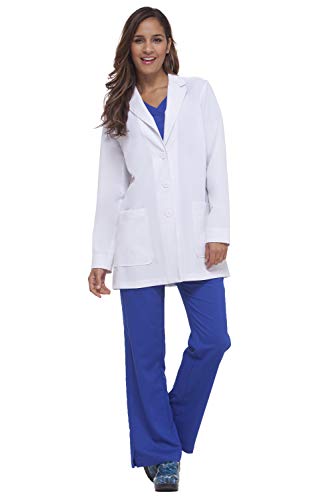 Healing Hands Womens Lab Coat 4 Pocket Full Sleeve Mid length 5064 Felicity The White Coat Minimalist Collection White XL