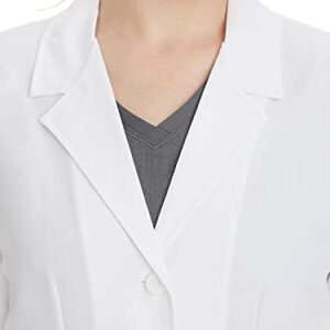 Healing Hands Womens Lab Coat 4 Pocket Full Sleeve Mid length 5064 Felicity The White Coat Minimalist Collection White XL