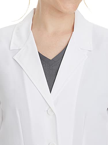 Healing Hands Womens Lab Coat 4 Pocket Full Sleeve Mid length 5064 Felicity The White Coat Minimalist Collection White XL