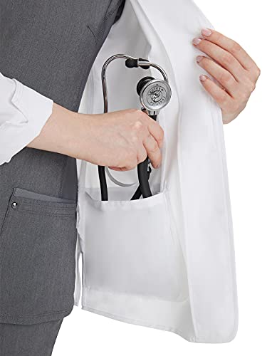 Healing Hands Womens Lab Coat 4 Pocket Full Sleeve Mid length 5064 Felicity The White Coat Minimalist Collection White XL