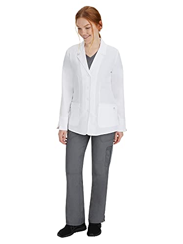 Healing Hands Womens Lab Coat 4 Pocket Full Sleeve Mid length 5064 Felicity The White Coat Minimalist Collection White XL