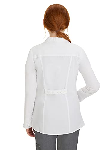 Healing Hands Womens Lab Coat 4 Pocket Full Sleeve Mid length 5064 Felicity The White Coat Minimalist Collection White XL