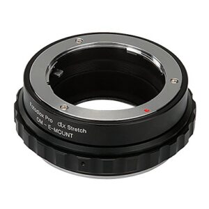 Fotodiox DLX Stretch Lens Mount Adapter - Olympus Zuiko (OM) 35mm SLR Lens to Sony Alpha E-Mount Mirrorless Camera Body with Macro Focusing Helicoid and Magnetic Drop-in Filters