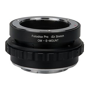 Fotodiox DLX Stretch Lens Mount Adapter - Olympus Zuiko (OM) 35mm SLR Lens to Sony Alpha E-Mount Mirrorless Camera Body with Macro Focusing Helicoid and Magnetic Drop-in Filters