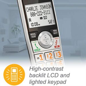 AT&T CL82207 DECT 6.0 2-Handset Cordless Phone for Home with Answering Machine, Call Blocking, Caller ID Announcer, Intercom and Unsurpassed Range, Silver