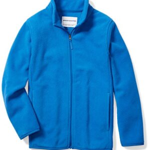 Amazon Essentials Boys' Polar Fleece Full-Zip Mock Jacket, Blue, X-Small