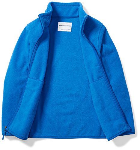 Amazon Essentials Boys' Polar Fleece Full-Zip Mock Jacket, Blue, X-Small