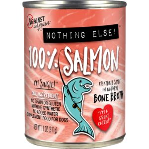 against the grain nothing else! salmon dog food - 12, 11 oz cans