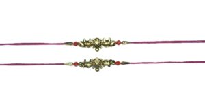 whopperindia set of two rakhi stone, rakhi for brother, raksha bandhan gift for your brother, rakhabandhan rakhi, rakshabandhan festival (multi-color thread)