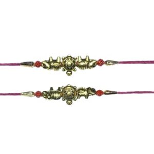 WhopperIndia Set of Two Rakhi Stone, Rakhi for Brother, Raksha bandhan Gift for Your Brother, Rakhabandhan Rakhi, Rakshabandhan Festival (Multi-Color Thread)