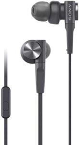 sony mdrxb55ap wired extra bass earbud headphones/headset with mic for phone call, black