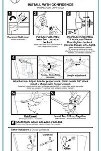 Fluidmaster 640 PERFECT FIT Universal Toilet Tank Flush Lever In White, Plastic Toilet Handle With Adjustable Arm