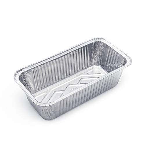 Fig & Leaf (60 Pack) Premium 2-LB Bread Loaf Baking Pans - 8.5" x 4.5" x 2.5" l Heavy Duty l Disposable Aluminum Foil Tins for Cakes Meatloaf Lasagna