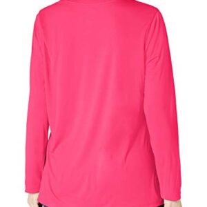 Just My Size Women's Plus Size Active Long Sleeve Cool Dri V-Neck Tee, pop Art Pink, 5X