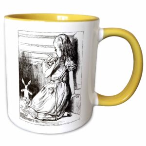 3drose ps vintage - alice in wonderland with rabbit - mugs (mug_179089_8)