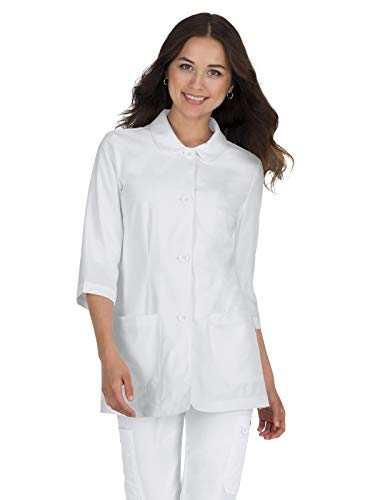 KOI 446 Women's Amber Lab Coat (White, X-Small)