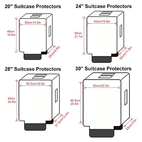 Yotako Clear PVC Suitcase Cover Protectors 30 Inch Luggage Cover Protectors for Wheeled Suitcase (30''(25.80''H x 20.50''L x 13.00''W))