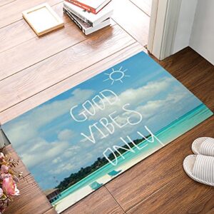 charmhome blue sea beach with funny good vibes only quotes doormats entrance mat floor mat door indoor/front door/bathroom/kitchen mats rubber non slip