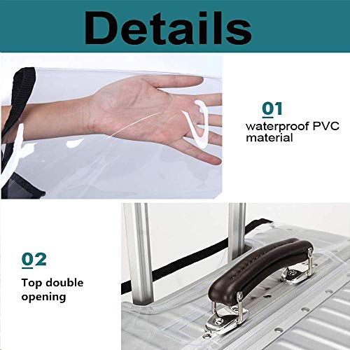 JenKin Luggage Protector Suitcase Cover PVC Waterproof Travel Suitcase Fits Most 20" to 30"(24")