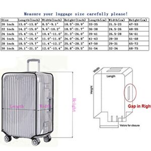 JenKin Luggage Protector Suitcase Cover PVC Waterproof Travel Suitcase Fits Most 20" to 30"(24")