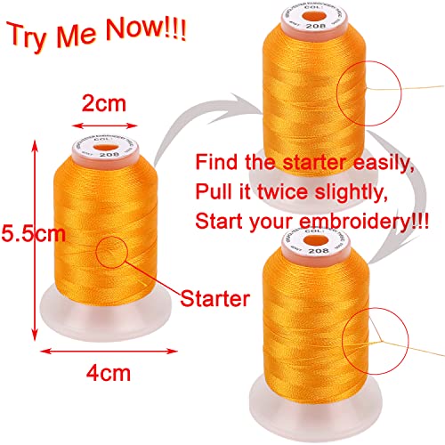 63 Brother Colors Polyester Machine Embroidery Thread Kit 500M