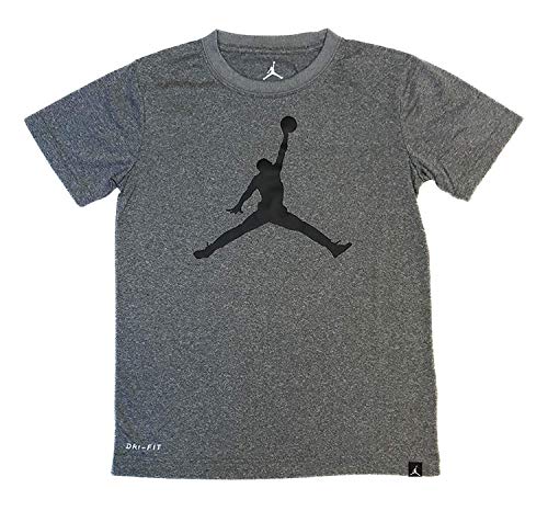 Nike Air Jordan Boys Jumpman Dri-Fit T-Shirt (Medium, Carbon Heather)