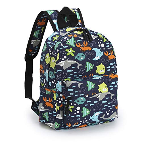 Zicac Children's Cute Canvas Backpacks Toddler Backpack (M, Blue)