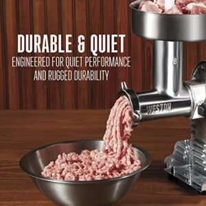 Weston Pro Series Electric Meat Grinder, Commercial Grade, 560 Watts, .75 HP, 6lbs. Per Minute, Stainless Steel (10-0801-W)