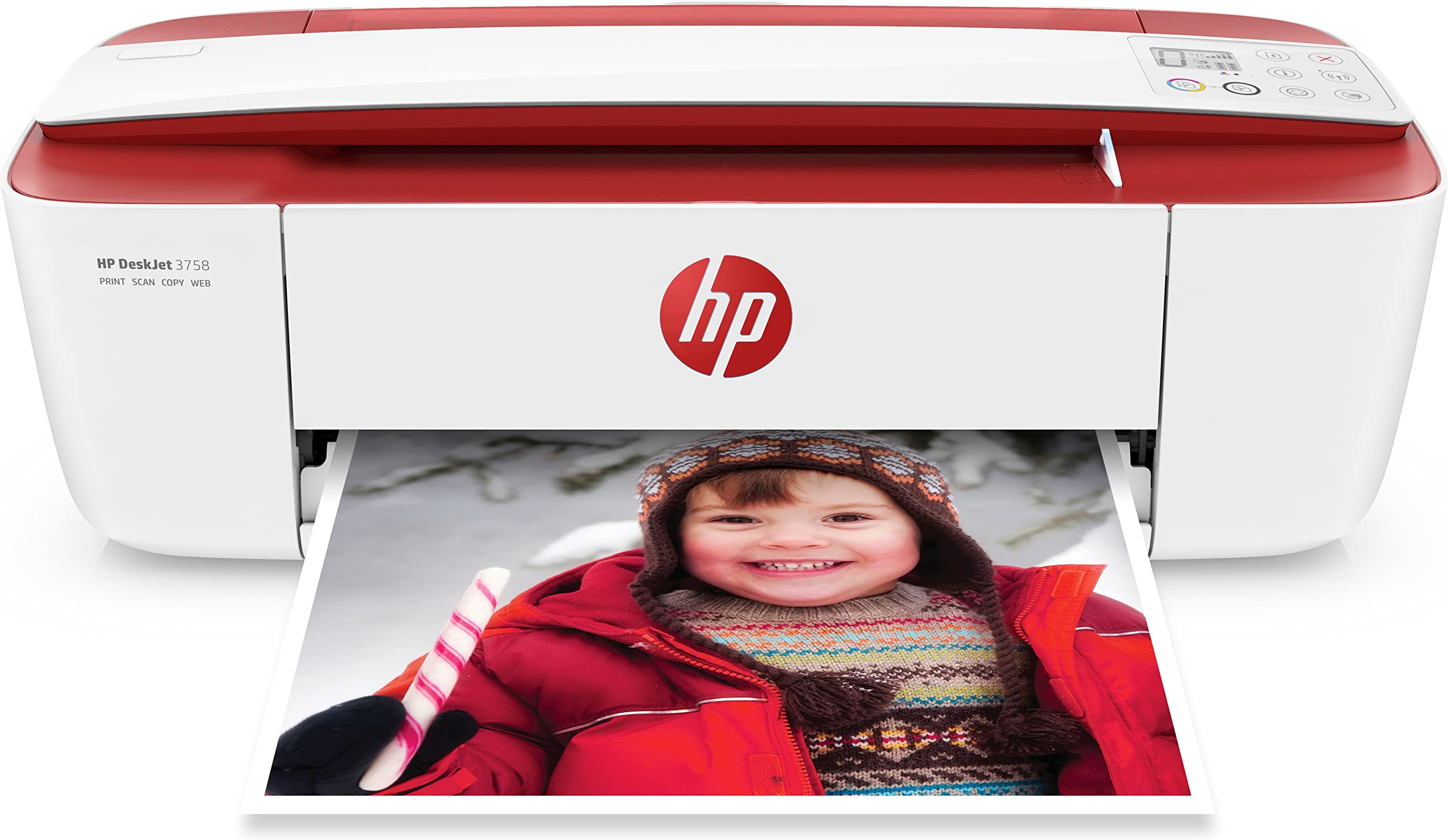 HP DeskJet 3758 All-in-One Printer, Home, Print, Copy, scan, Wireless, Scan to email/PDF; Two-Sided Printing