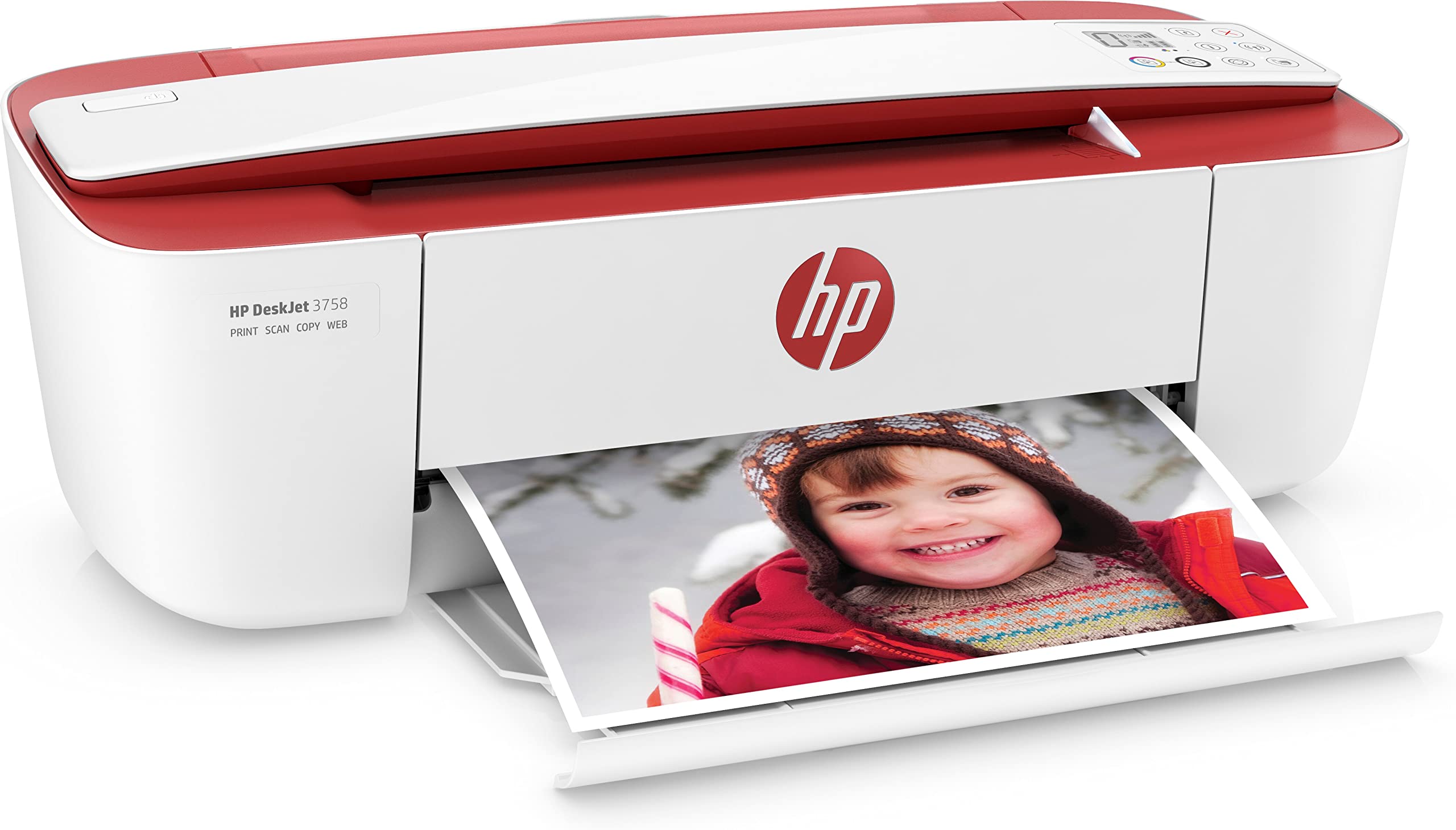 HP DeskJet 3758 All-in-One Printer, Home, Print, Copy, scan, Wireless, Scan to email/PDF; Two-Sided Printing