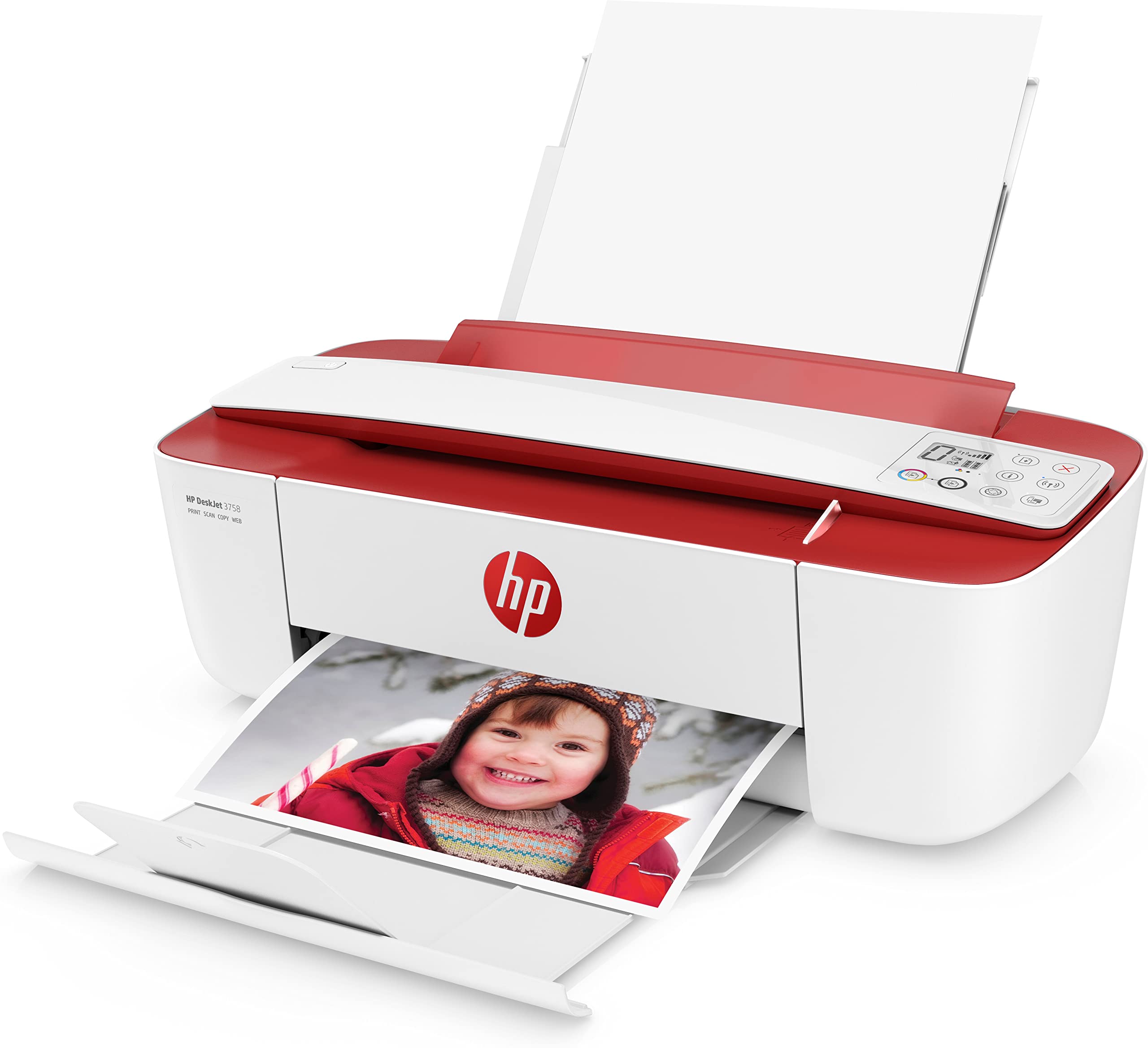 HP DeskJet 3758 All-in-One Printer, Home, Print, Copy, scan, Wireless, Scan to email/PDF; Two-Sided Printing