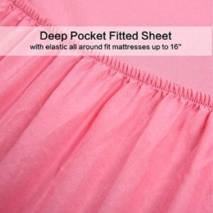 Best Season 3 Piece Bed Sheet Set (Twin,Peach Pink) 1 Flat Sheet,1 Fitted Sheet and 1 Pillow Cases,100% Brushed Microfiber 1800 Luxury Bedding,Deep Pockets,Extra Soft & Fade Resistant